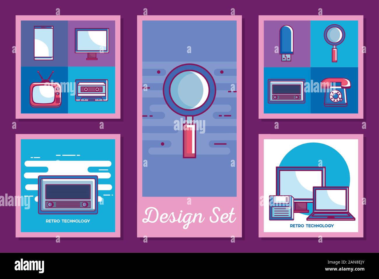 Design set of retro and digital technology Stock Vector Image & Art - Alamy
