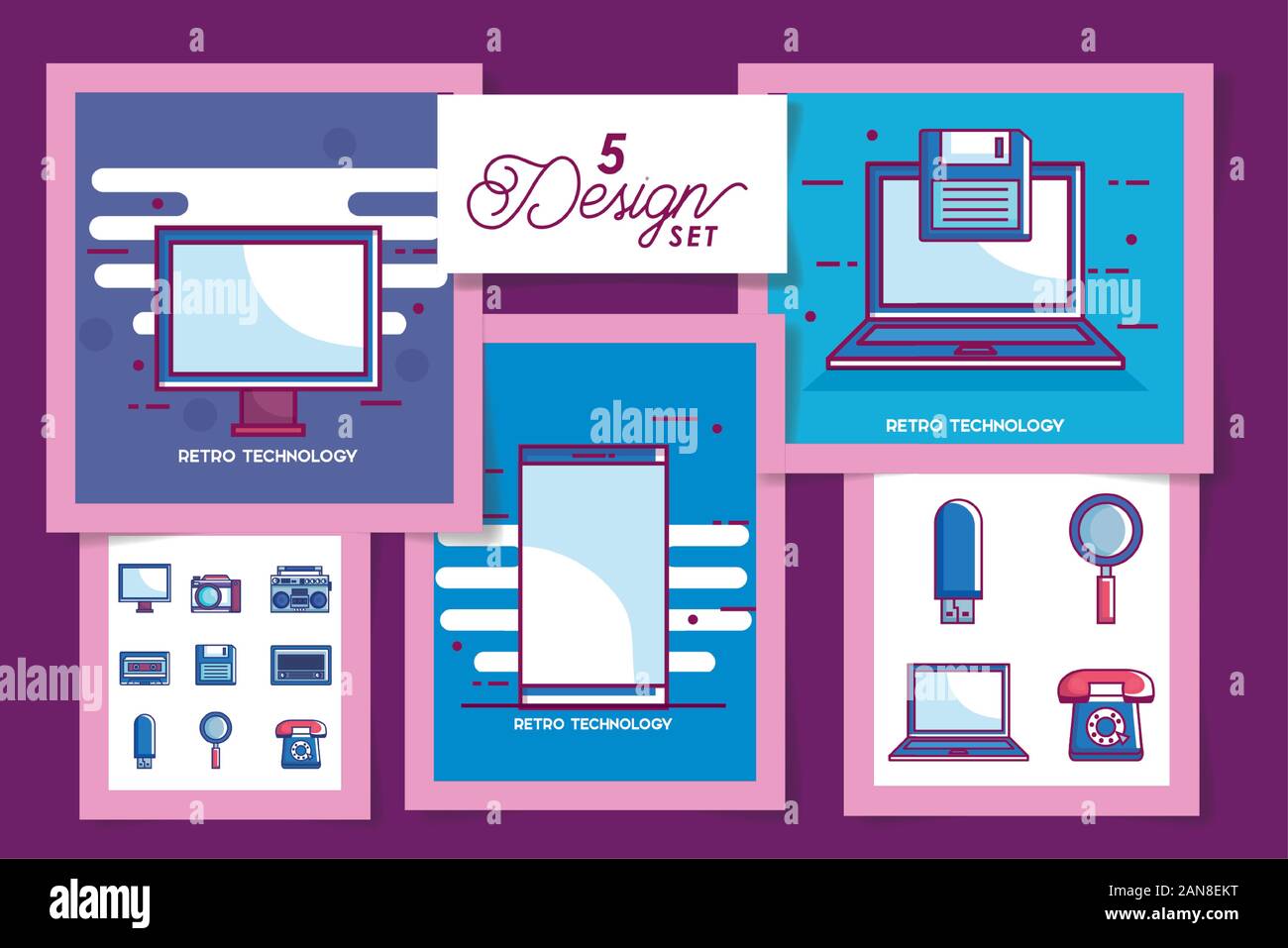Design set of retro and digital technology Stock Vector Image & Art - Alamy