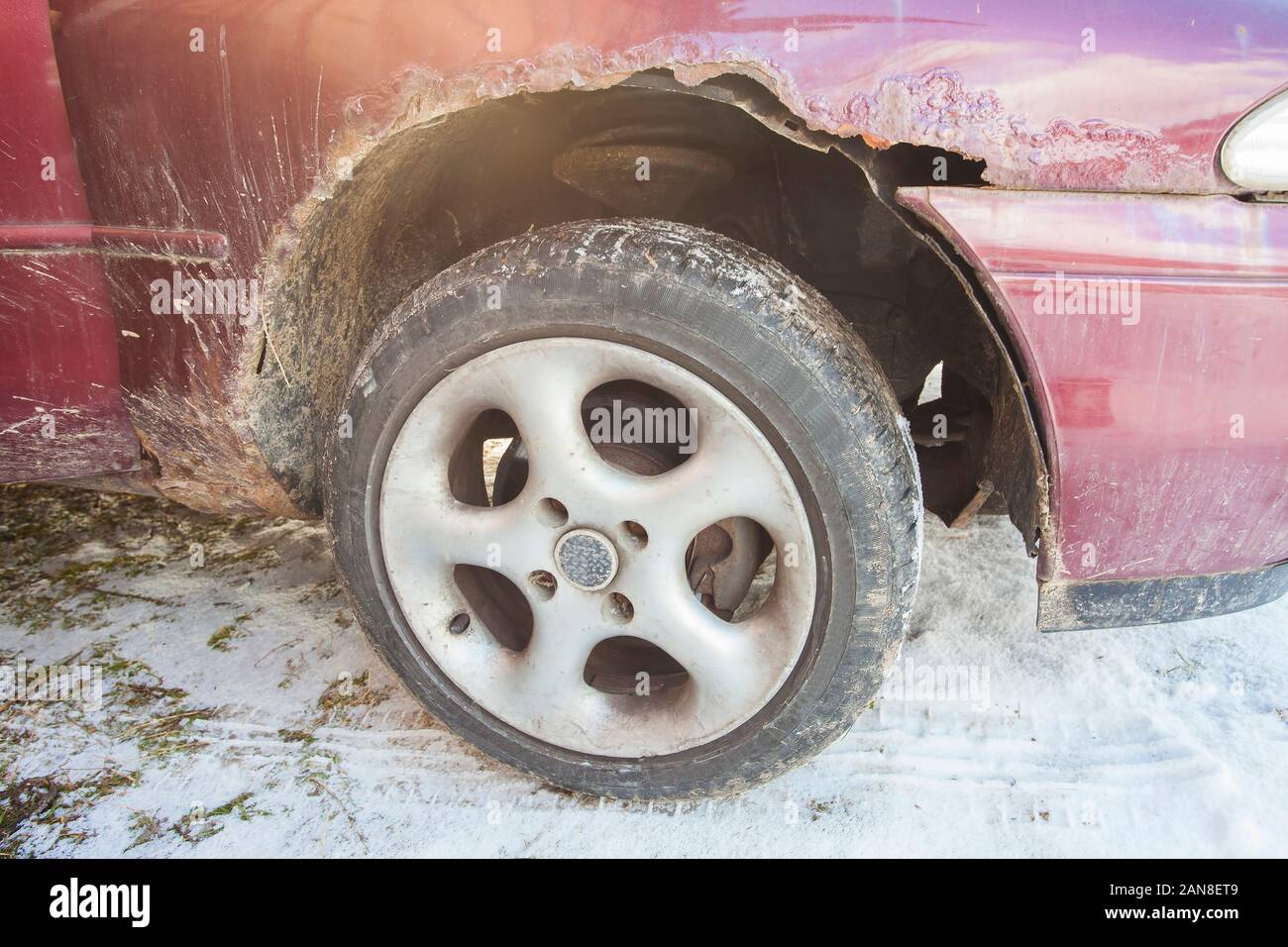 car rust in detail. rusty fender Stock Photo - Alamy