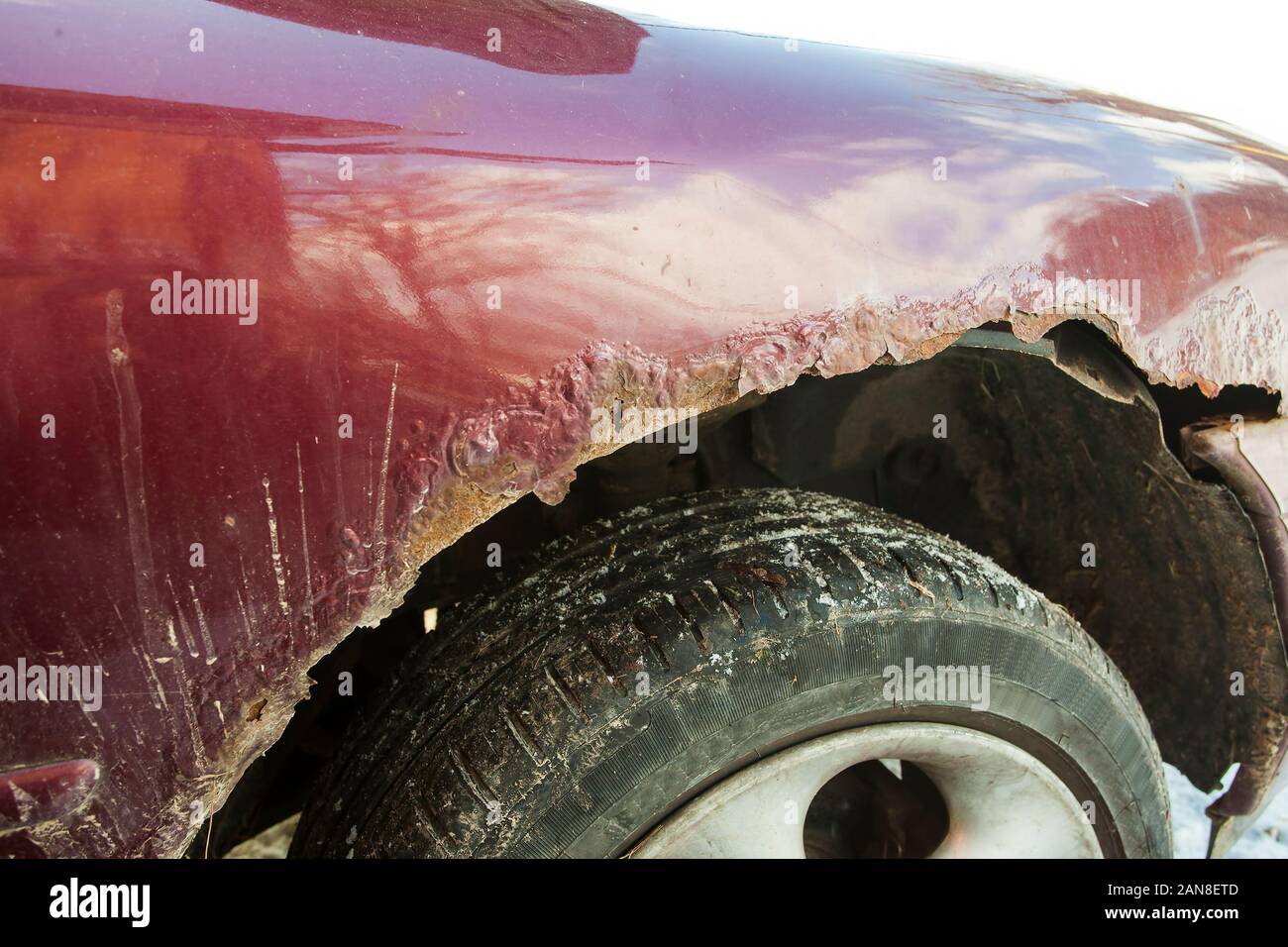 car rust in detail. rusty fender Stock Photo - Alamy