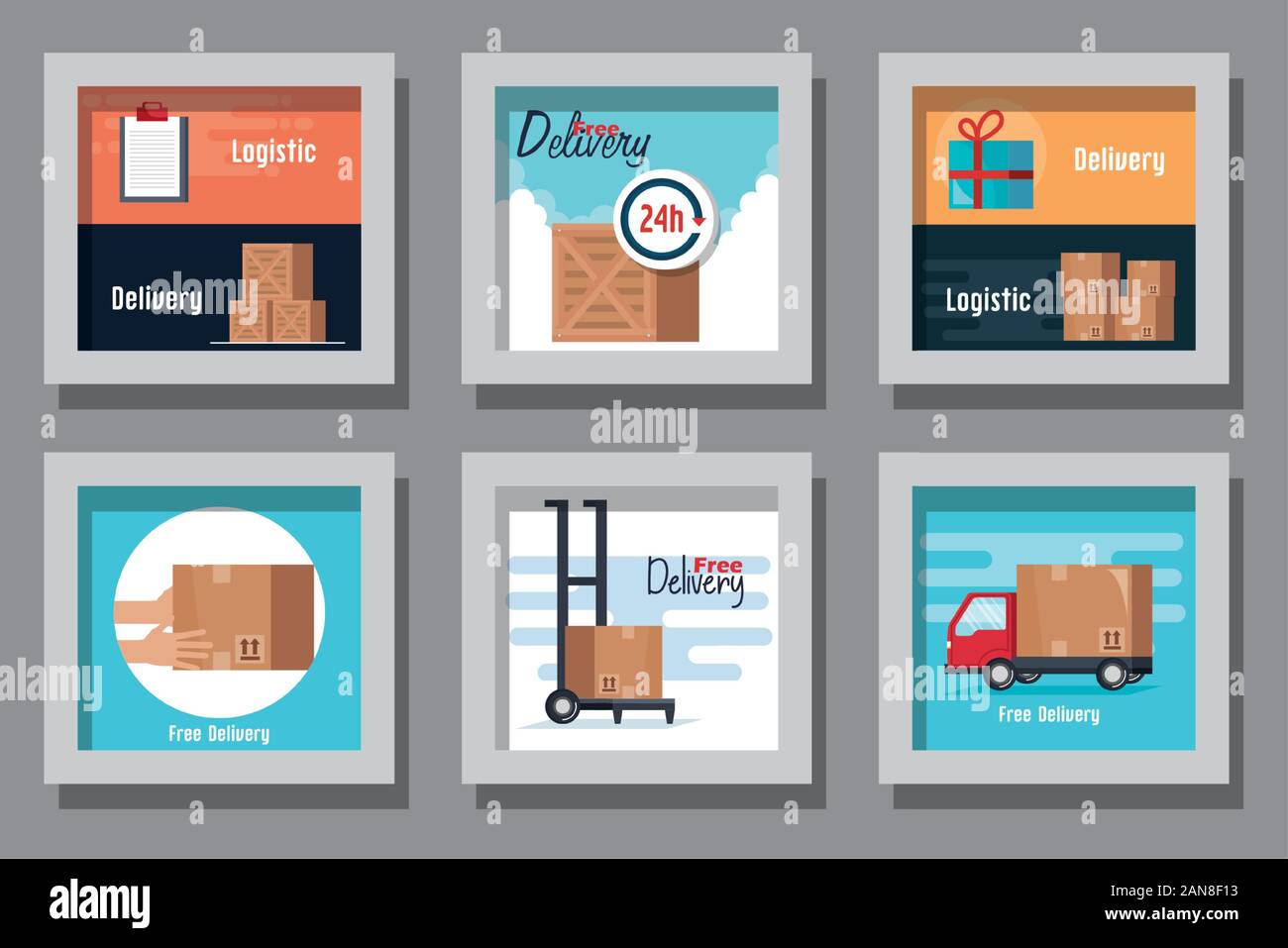 Delivery frames set vector design Stock Vector Image & Art - Alamy