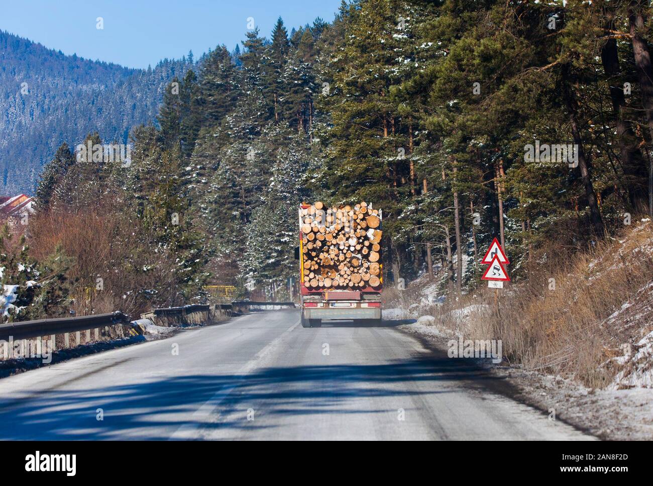 Timber lorry driving highway hi-res stock photography and images - Alamy