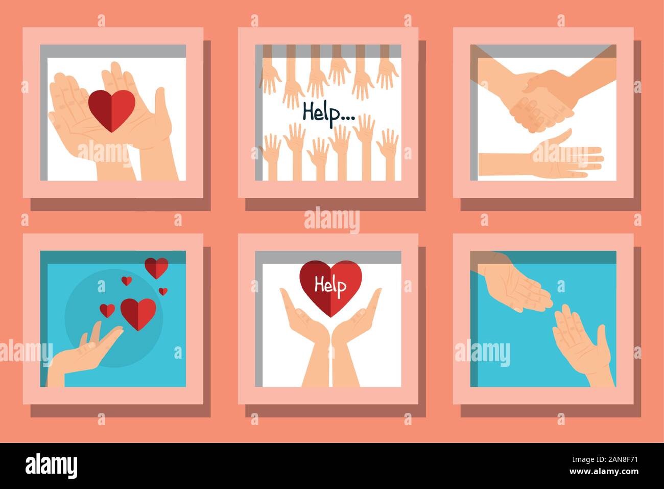 Help collaborative team cooperation Stock Vector Images - Alamy