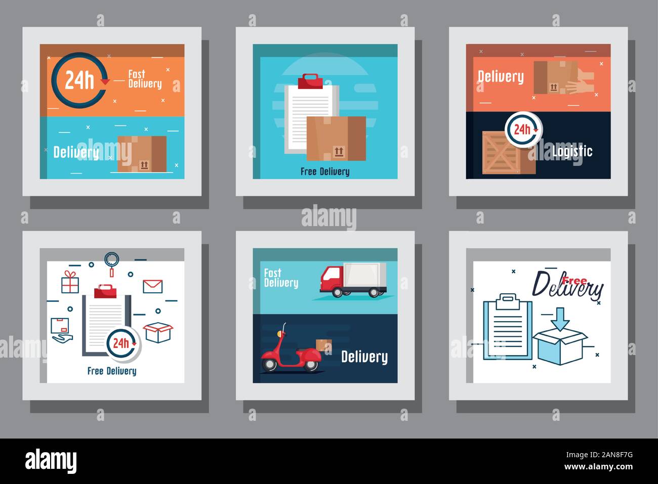 Delivery frames set vector design Stock Vector Image & Art - Alamy