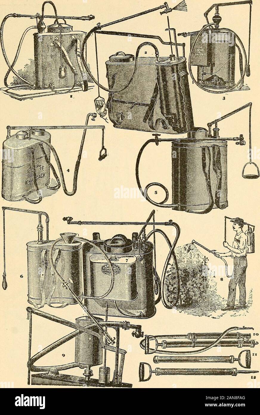 The principles of fruit-growing . Fig. 70. Various types of spraying ...