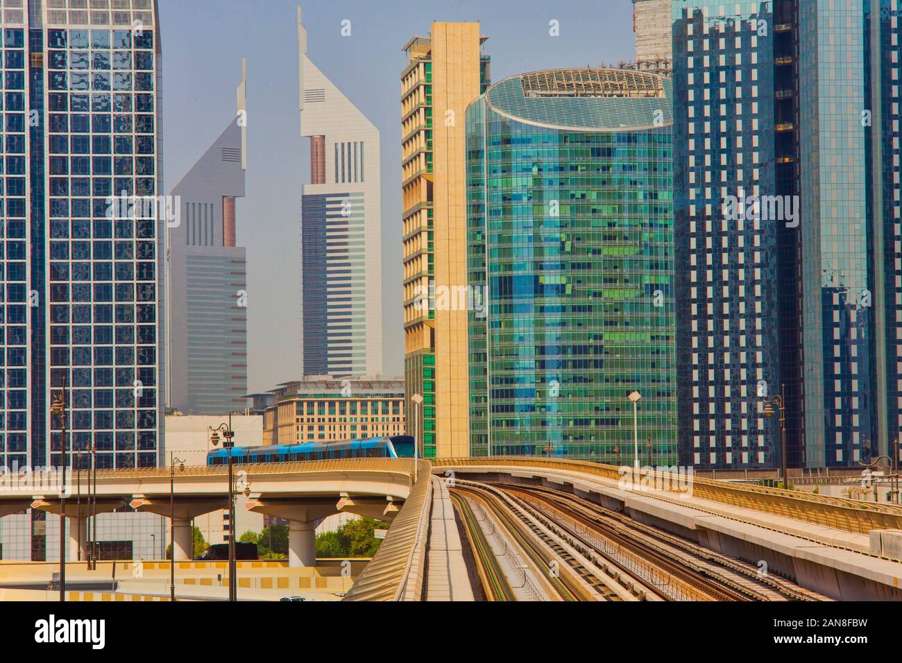Modern metro transportation in Dubai city downtown Stock Photo - Alamy