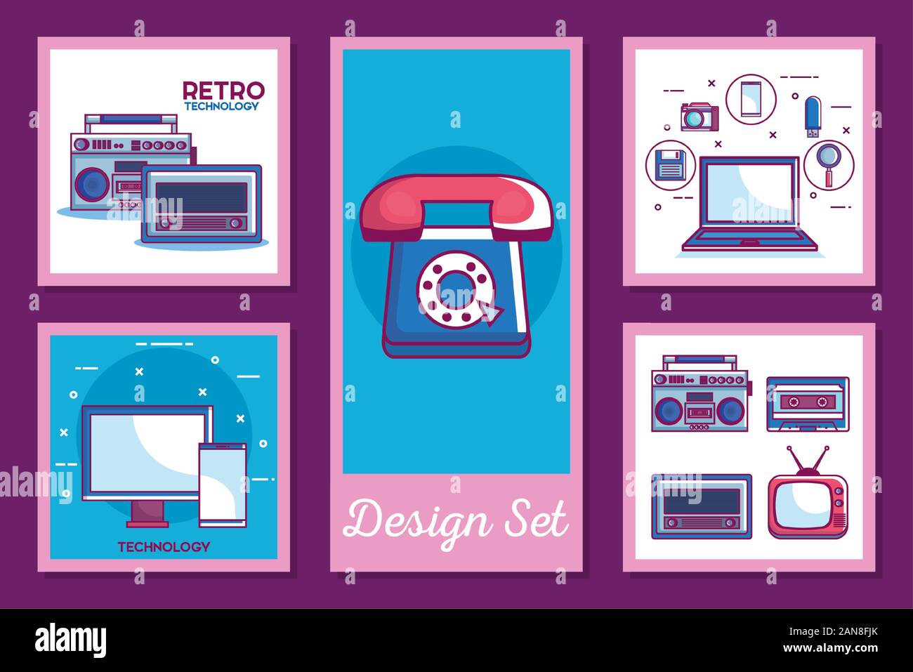 Design set of retro and digital technology Stock Vector Image & Art - Alamy