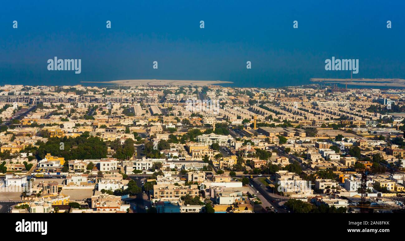 Dubai cityscape, aerial view. UAE Stock Photo - Alamy