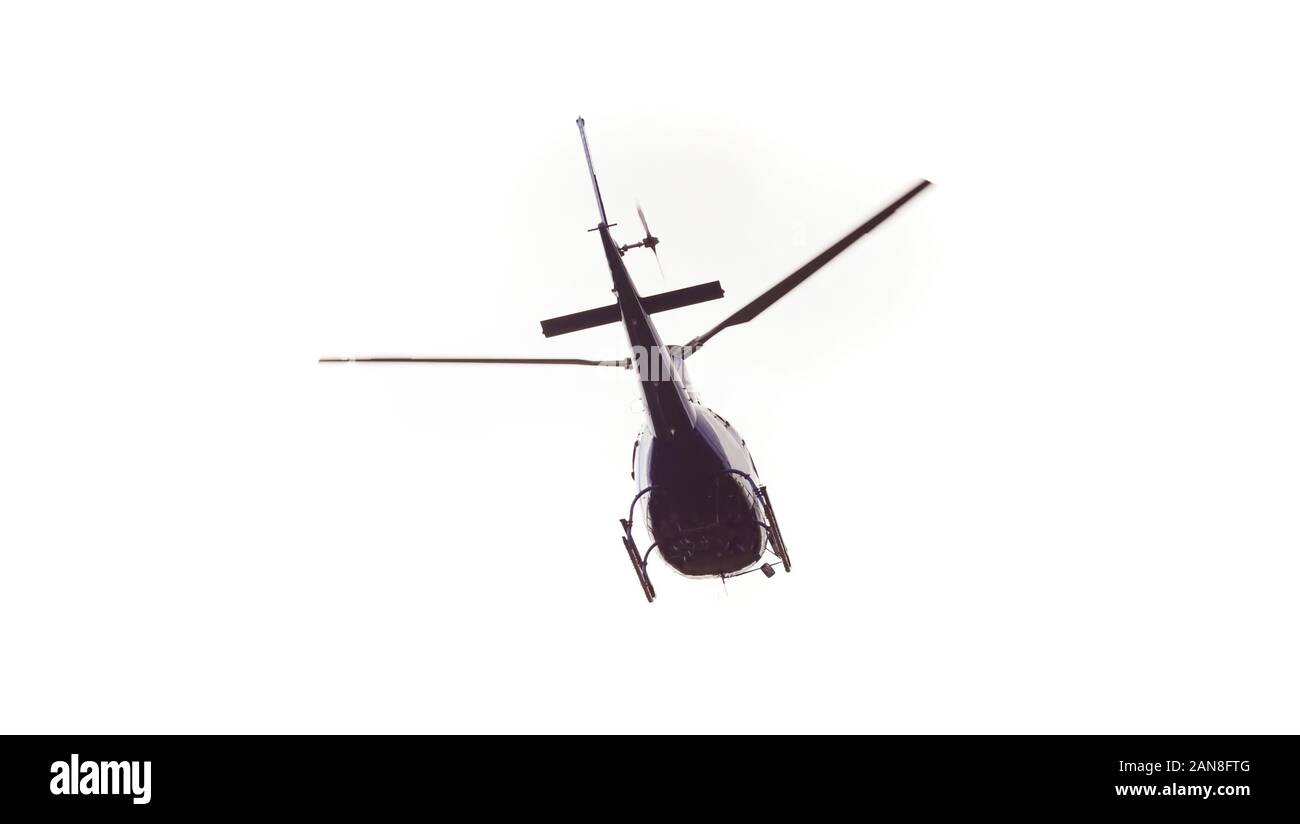 helicopter flying isolated on white background Stock Photo - Alamy