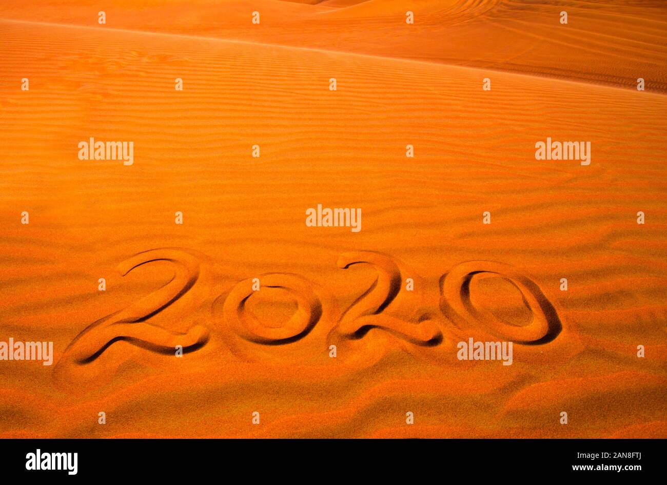 2020 written in sand hi-res stock photography and images - Alamy