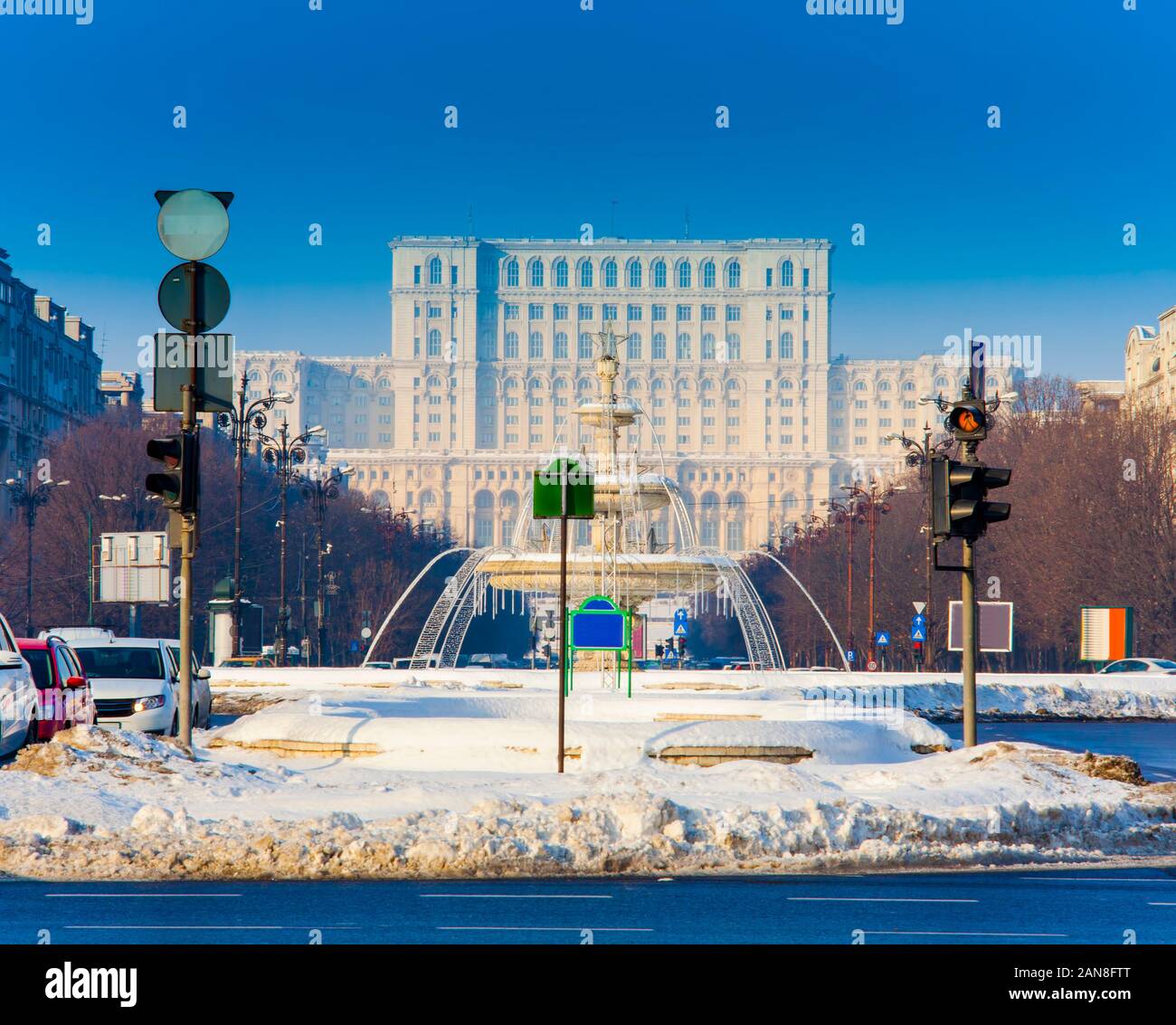Ceausescu palace winter hi-res stock photography and images - Alamy