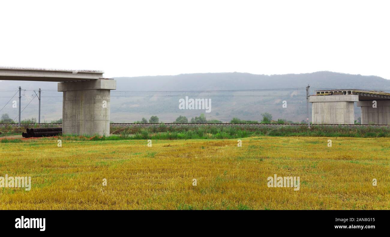unfinished concrete bridge under construction Stock Photo - Alamy