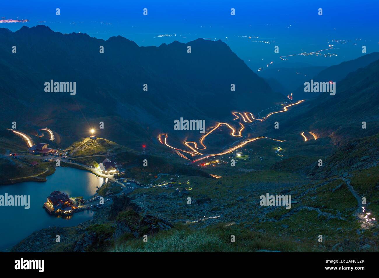 mountain road at night. Transfagarasan, Romania Stock Photo - Alamy