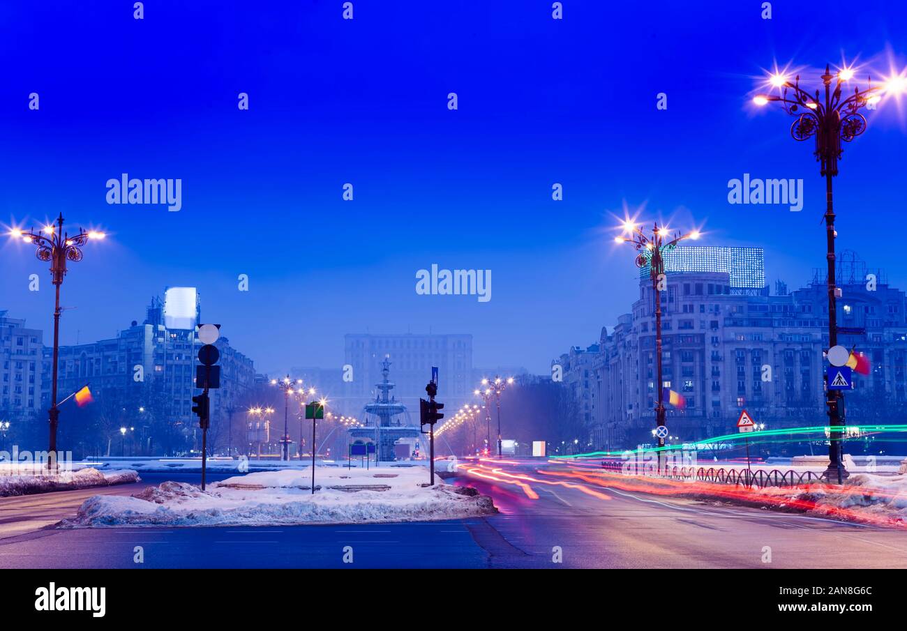 Bucharest old town winter hi-res stock photography and images - Alamy