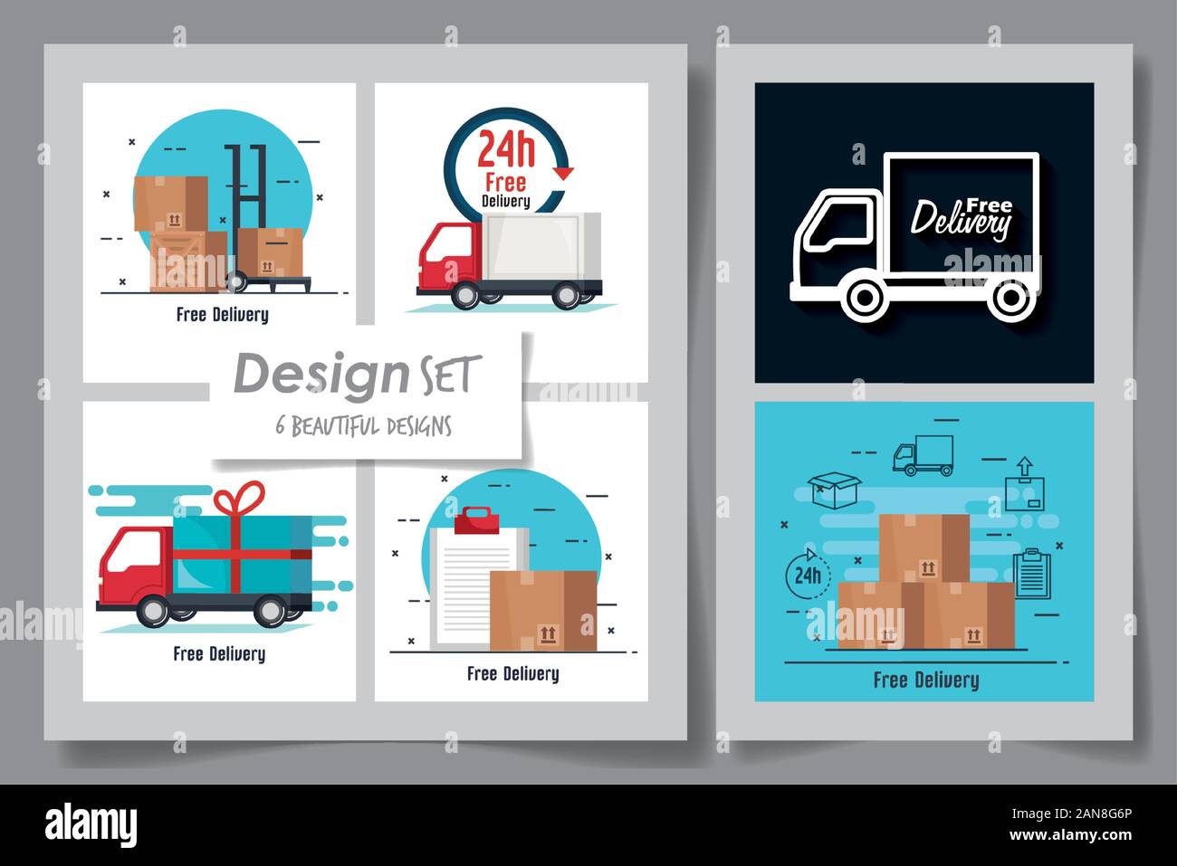 Six designs of delivery and logistics Stock Vector Image & Art - Alamy