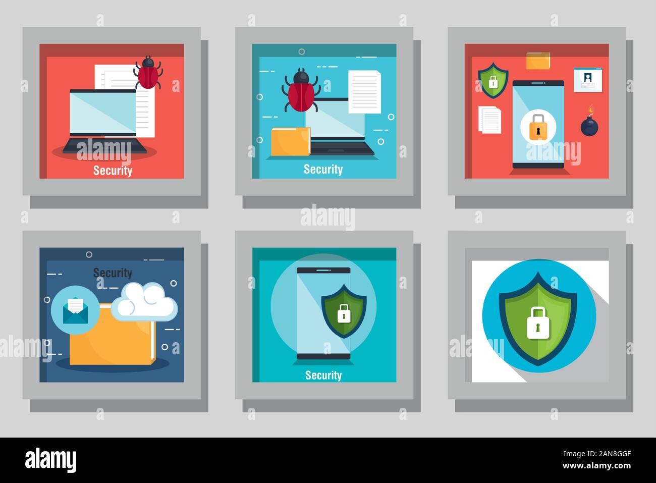 Security system frames set vector design Stock Vector Image & Art - Alamy