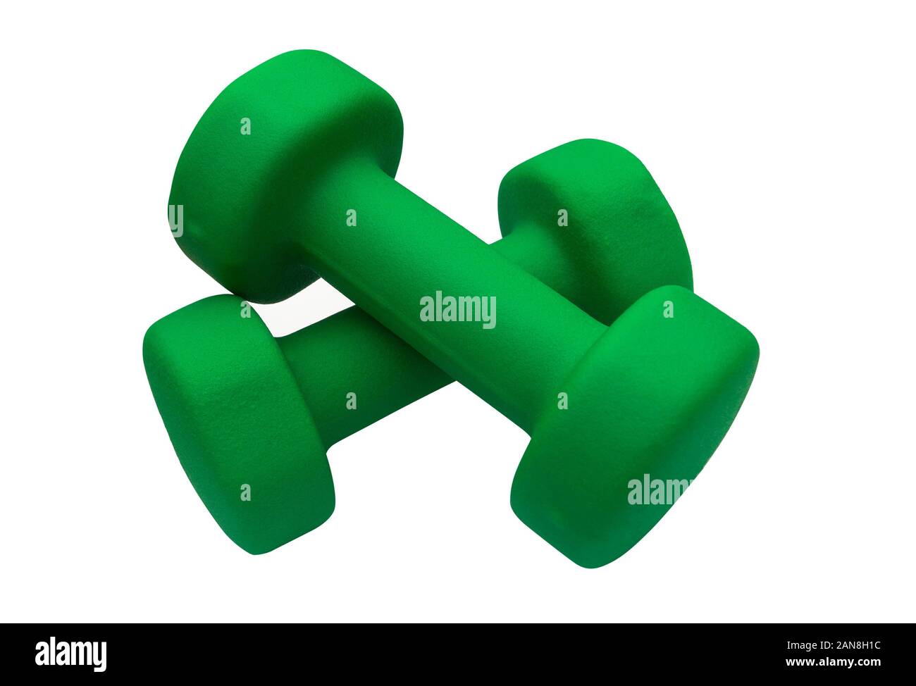 two dumbell for exercise in fitness gym isolated on white Stock Photo ...
