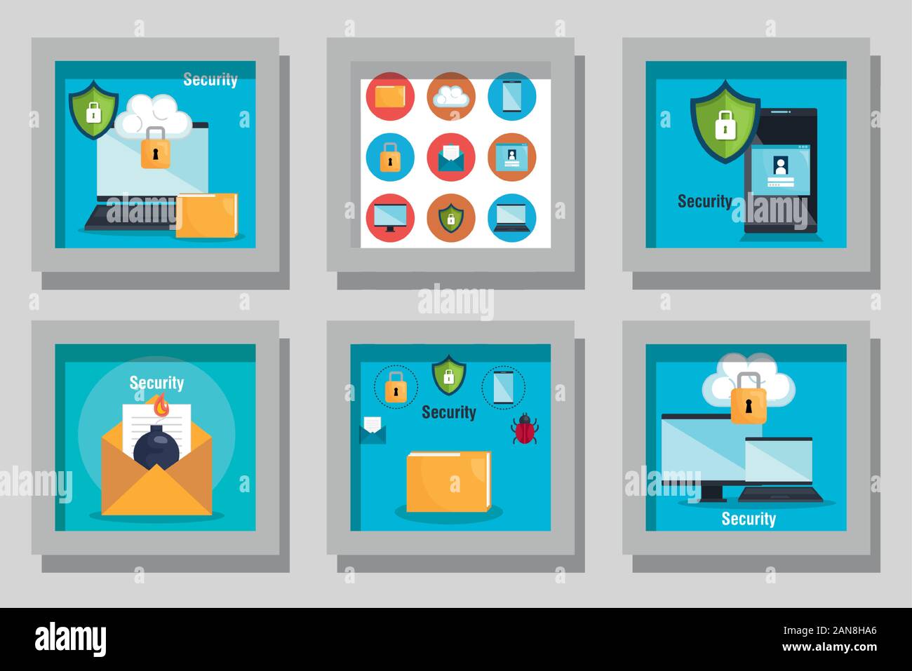 Security system frames set vector design Stock Vector Image & Art - Alamy