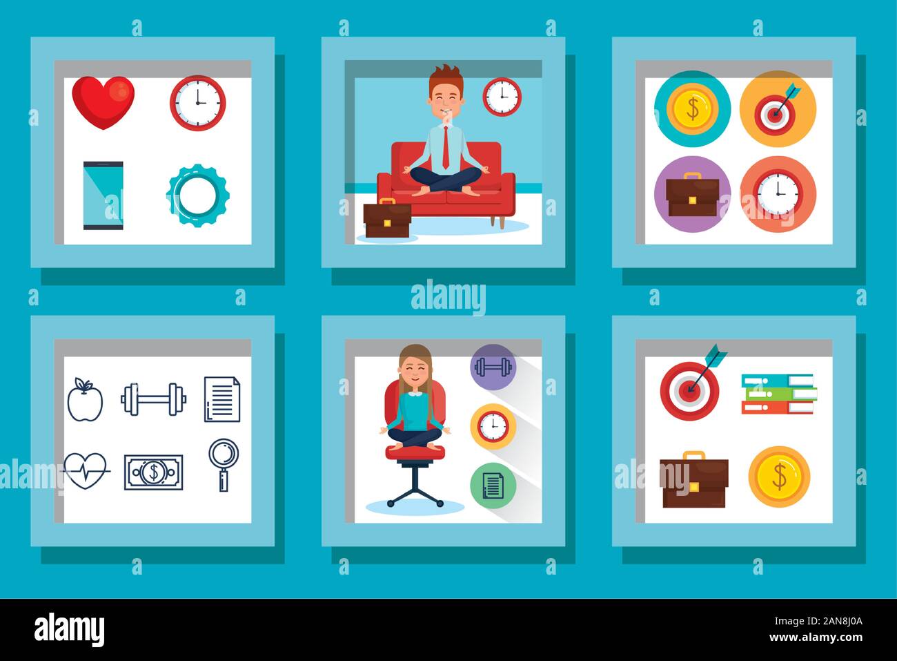 Healthy lifestyle frames set vector design Stock Vector Image & Art - Alamy