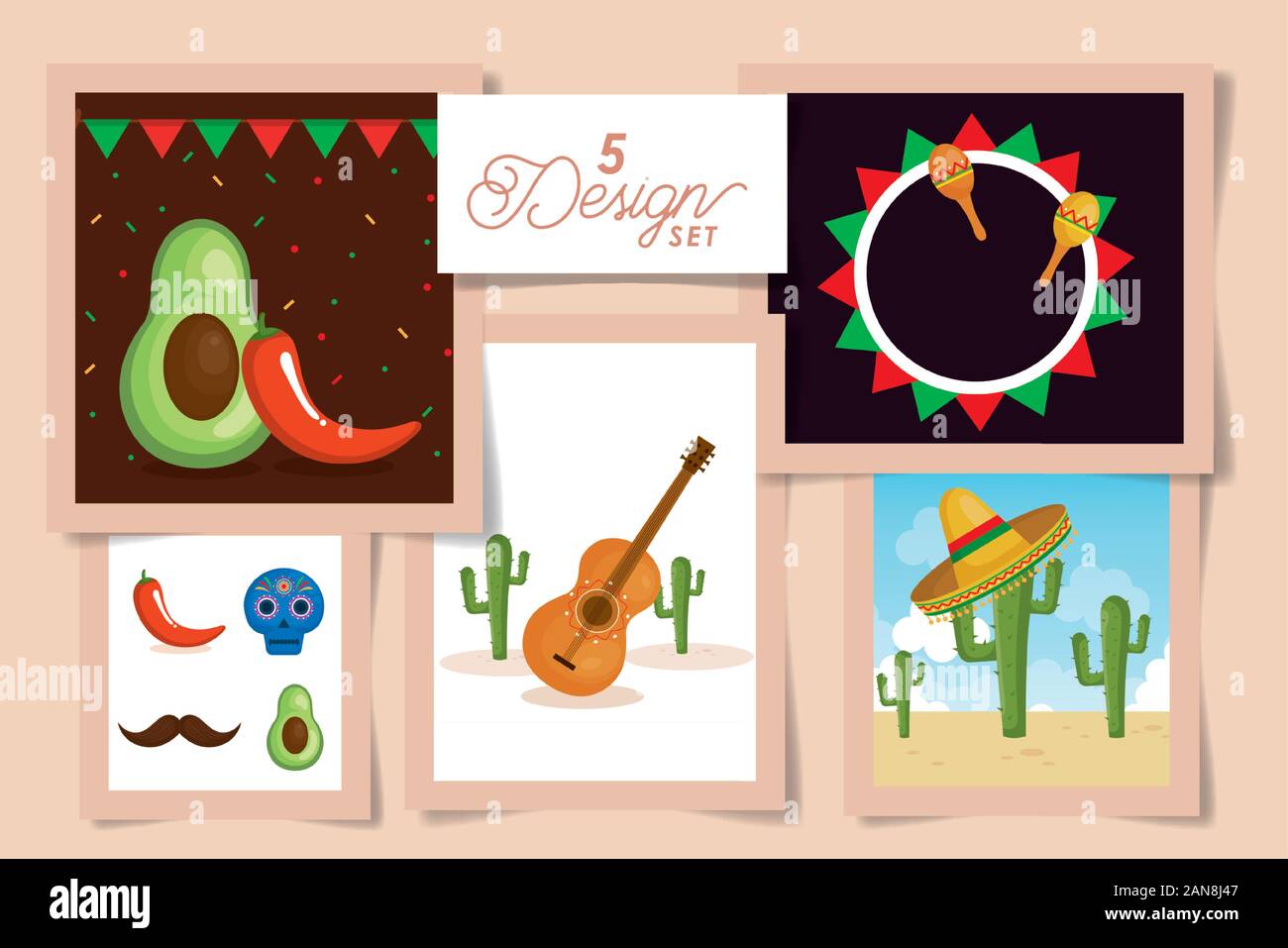 Five designs of mexico and party Stock Vector Image & Art - Alamy