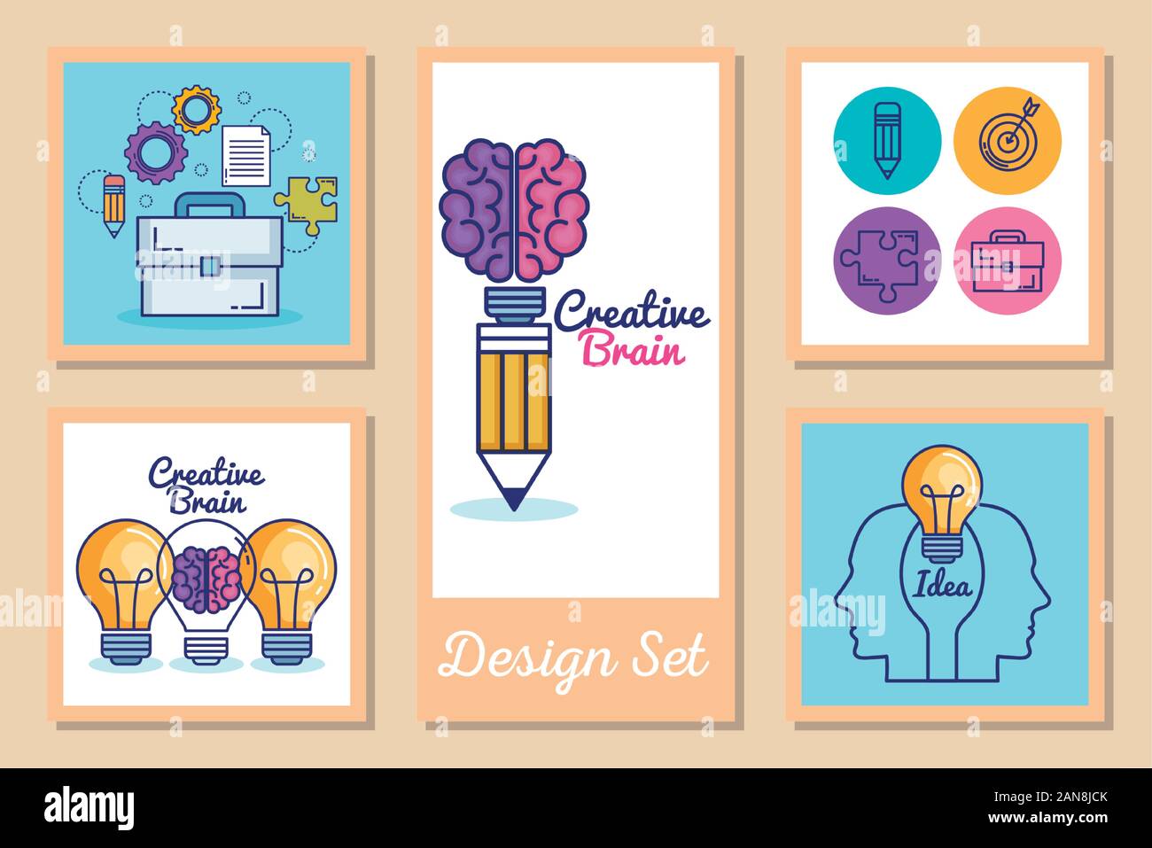 Human brains frames set vector design Stock Vector Image & Art - Alamy