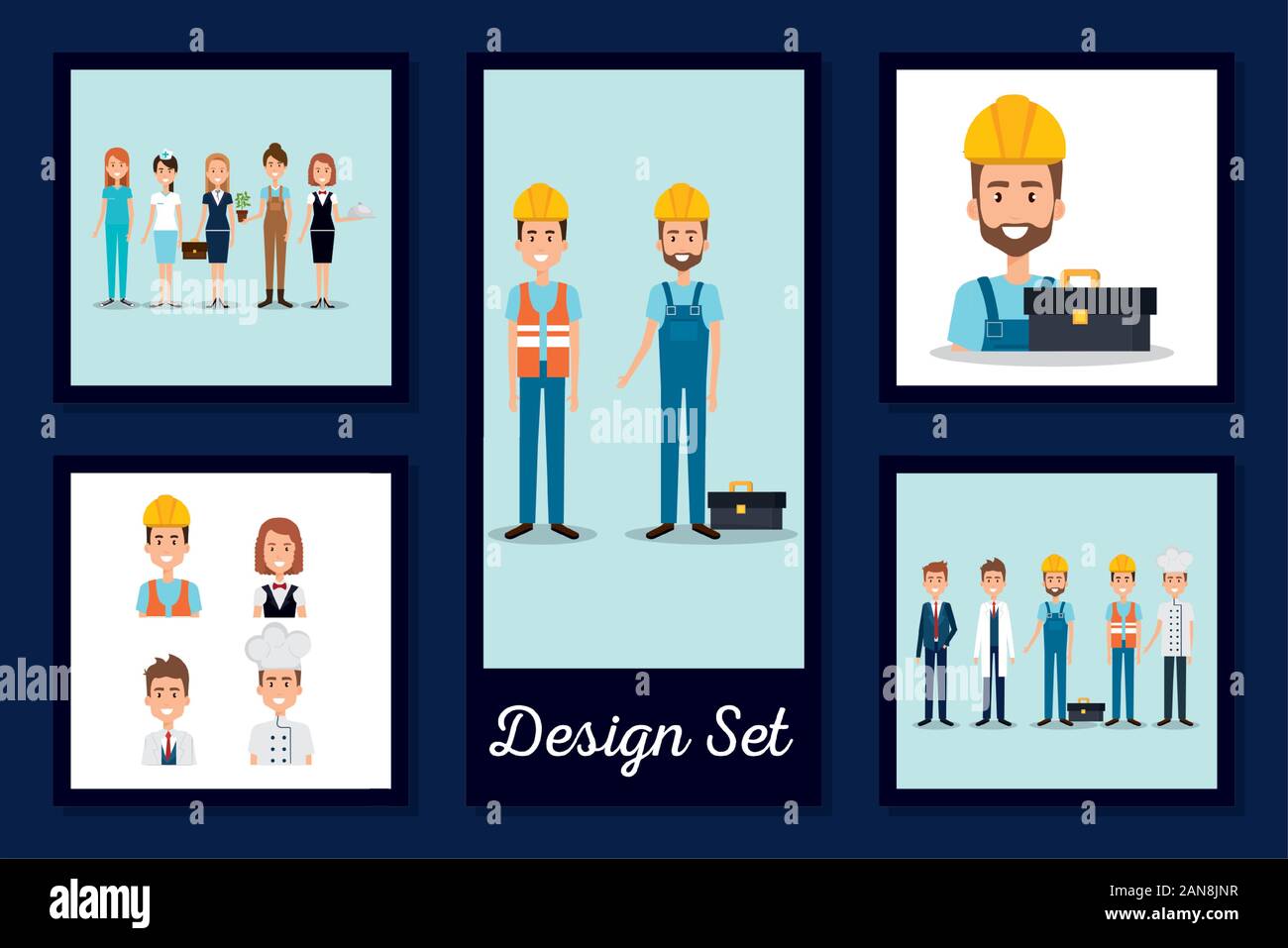 Set of women and men workers vector design Stock Vector Image & Art - Alamy