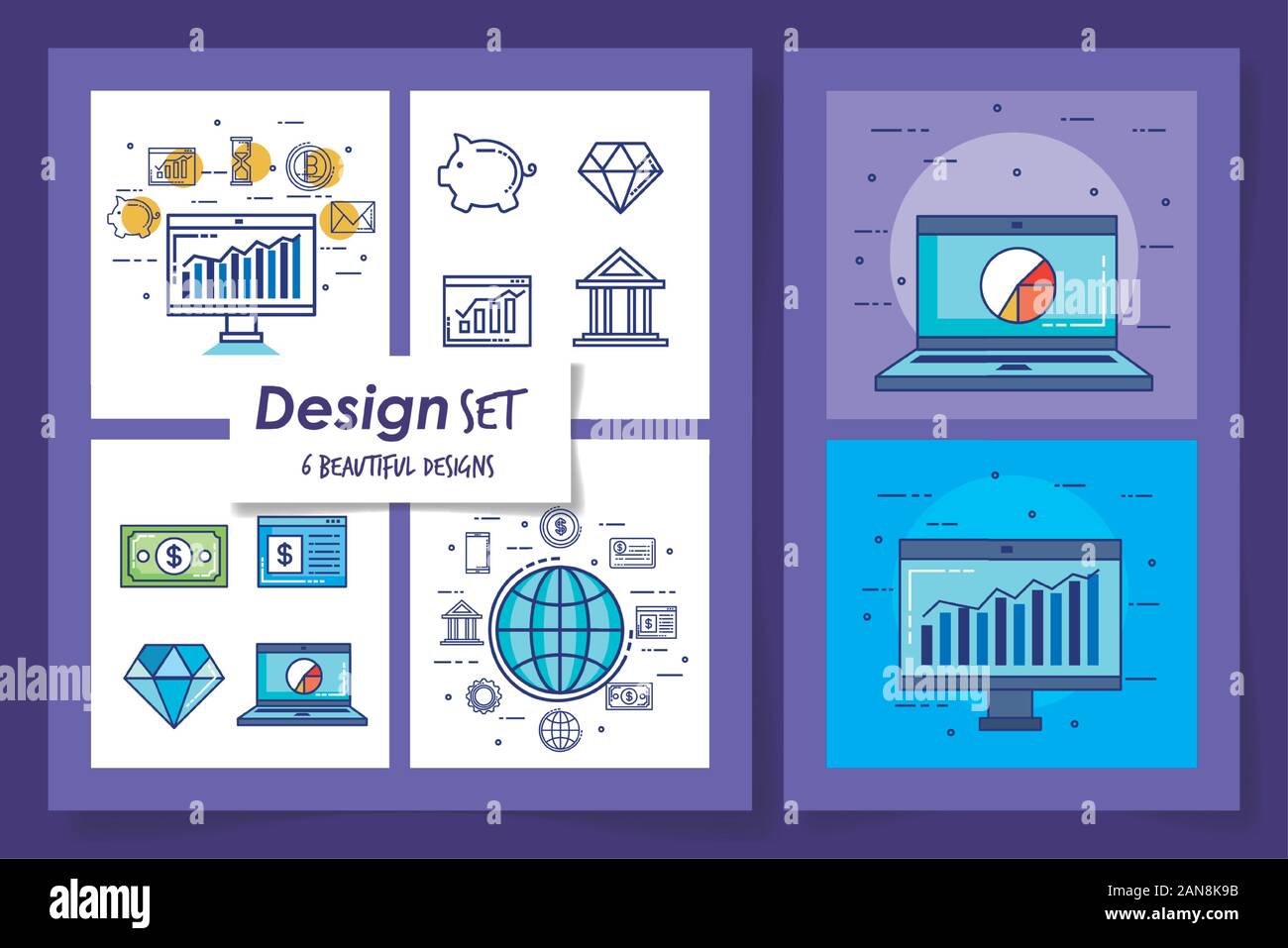 Six designs of money and financial icons Stock Vector Image & Art - Alamy