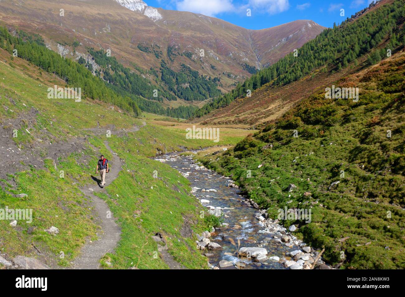 The upper course of the Mur (Mura) River in Austrian Alps Stock Photo ...