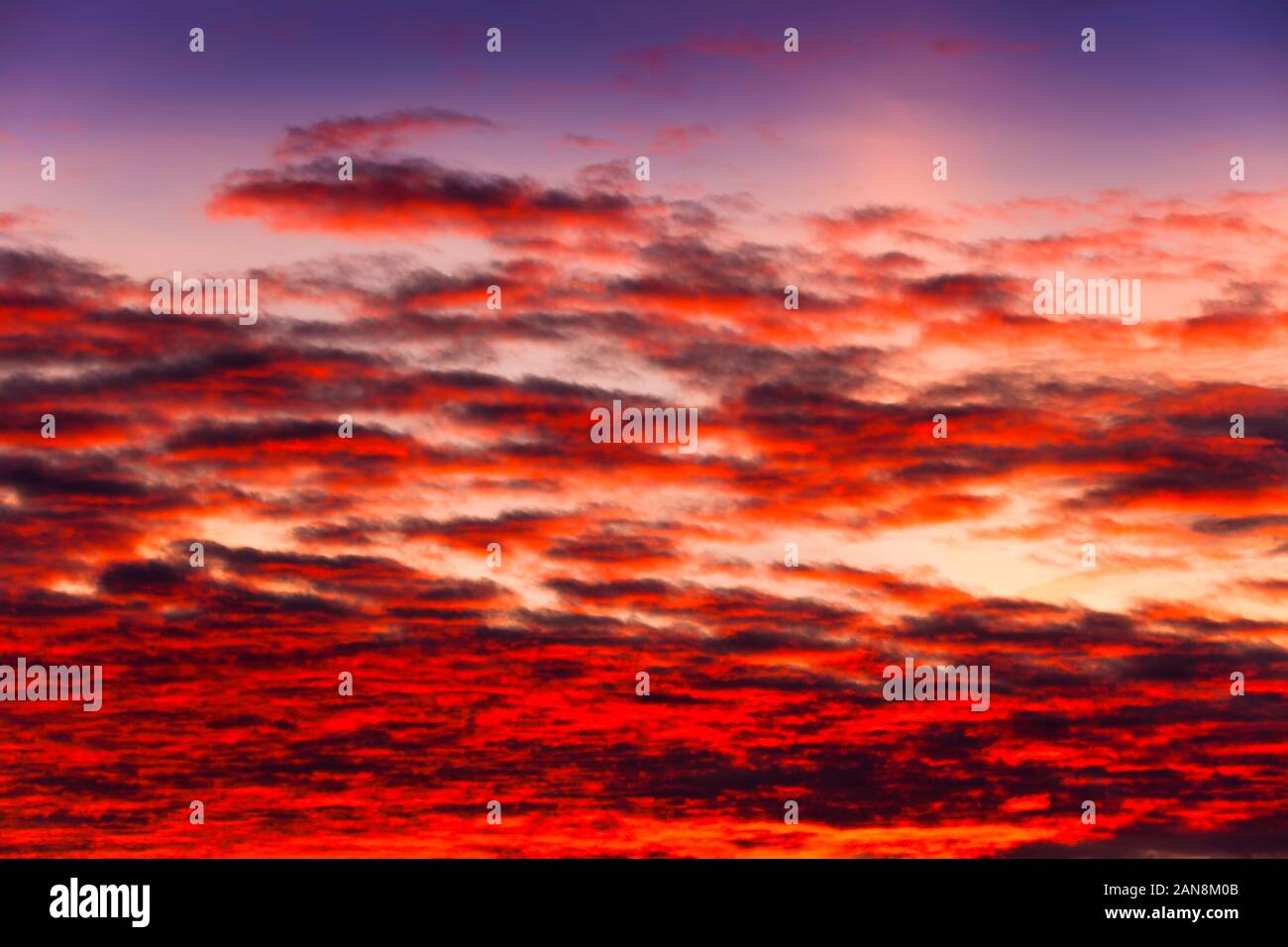 sunset sky with red clouds Stock Photo - Alamy