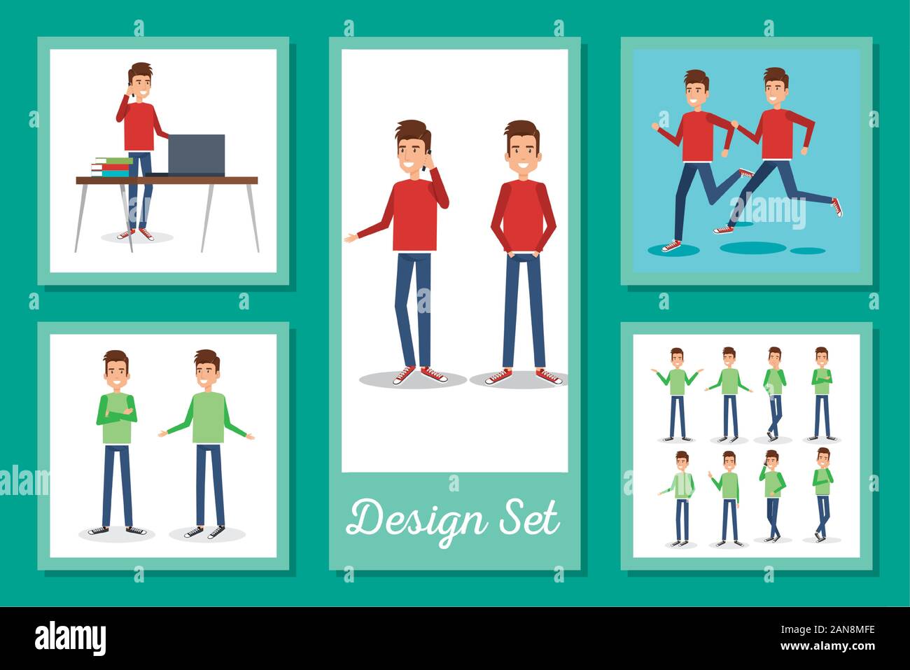 Men avatars frames set vector design Stock Vector Image & Art - Alamy