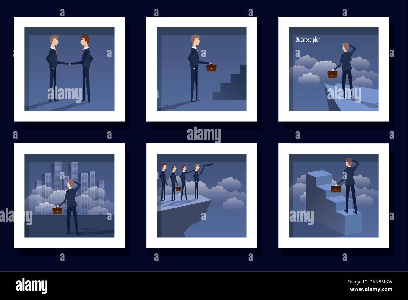 Corporate businessmen inside frames set vector design Stock Vector ...