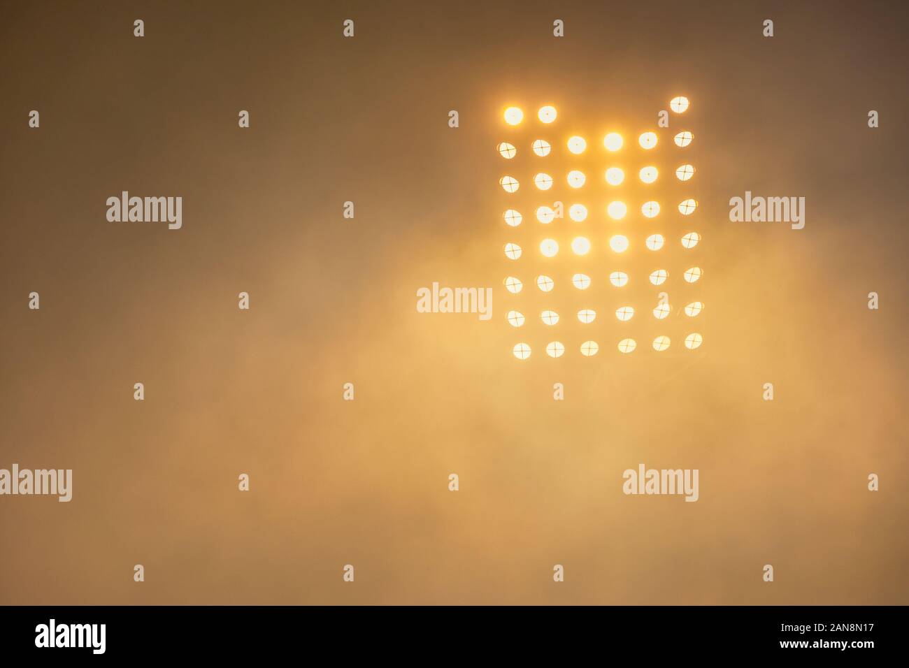 soccer stadium lights reflectors with smoke. football field Stock Photo ...
