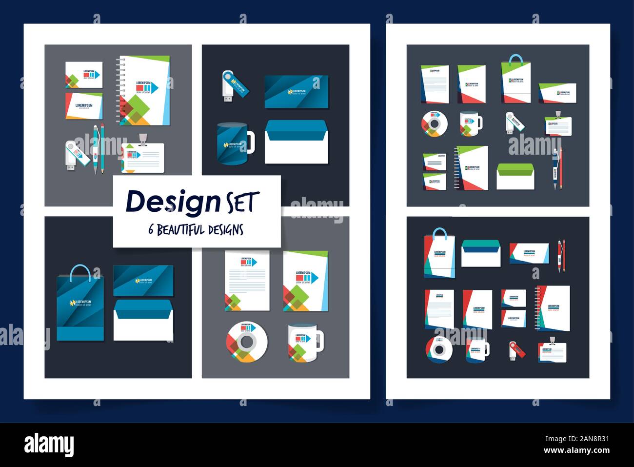 Six designs of corporate identity objects Stock Vector Image & Art - Alamy