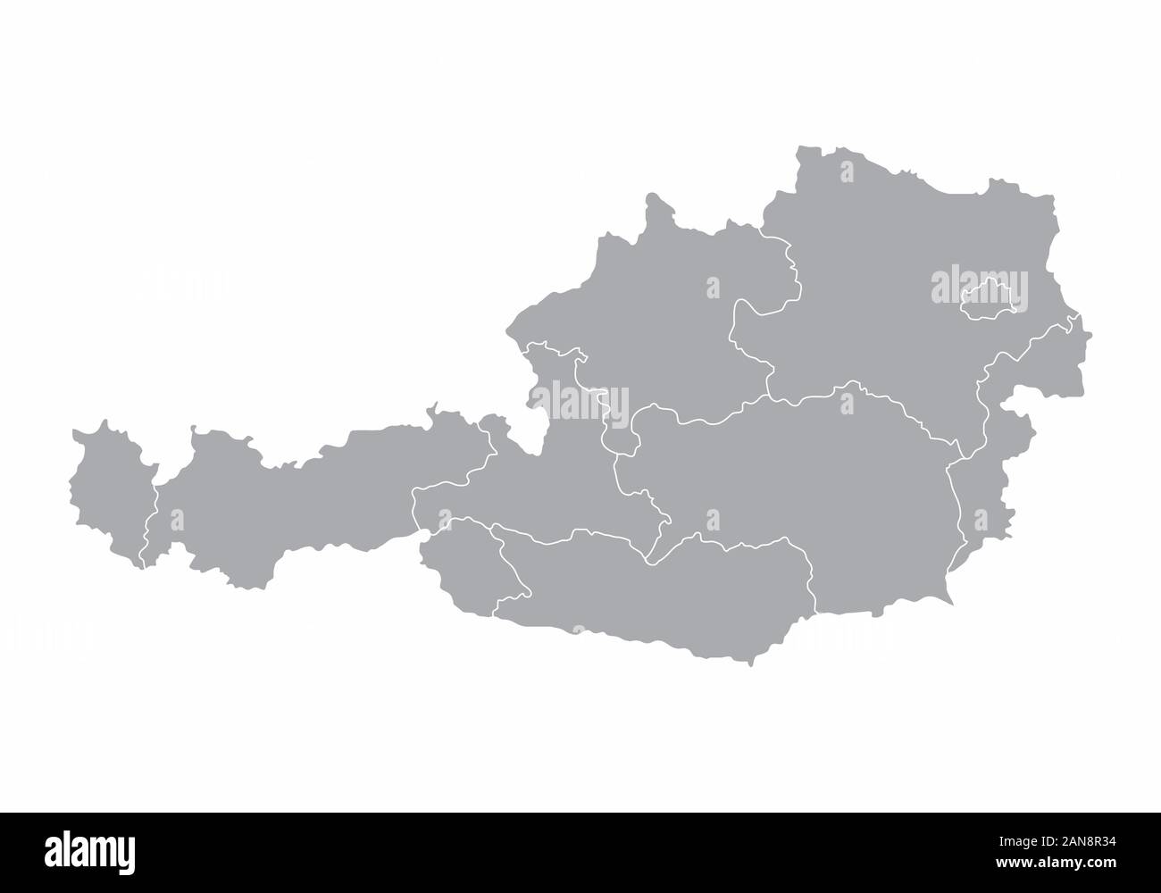 Austria regions map Stock Vector Image & Art - Alamy