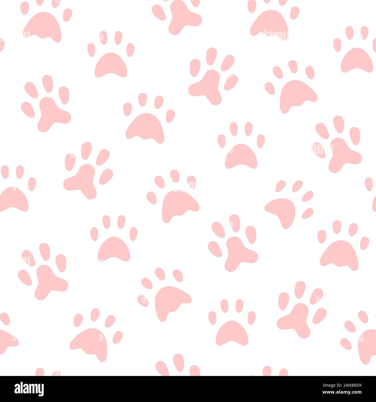 Cat footprints collection - flat design style seamless background Stock ...