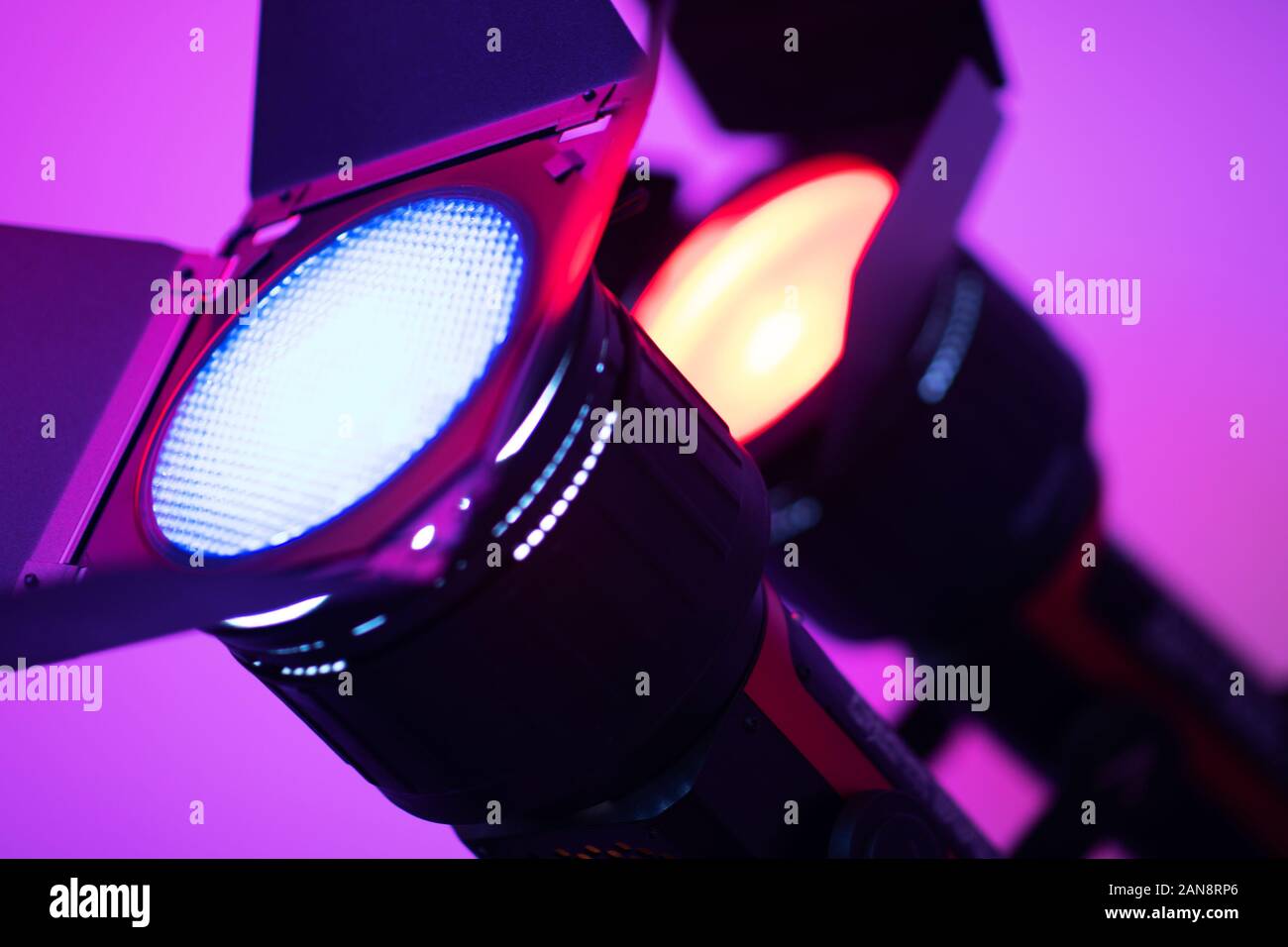 Theatre and Film Professional Lighting with Colorful Filters Stock ...