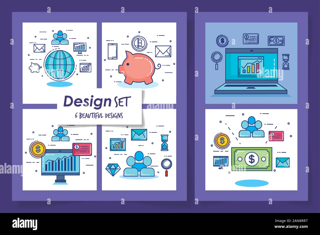 Six designs of money and financial icons Stock Vector Image & Art - Alamy