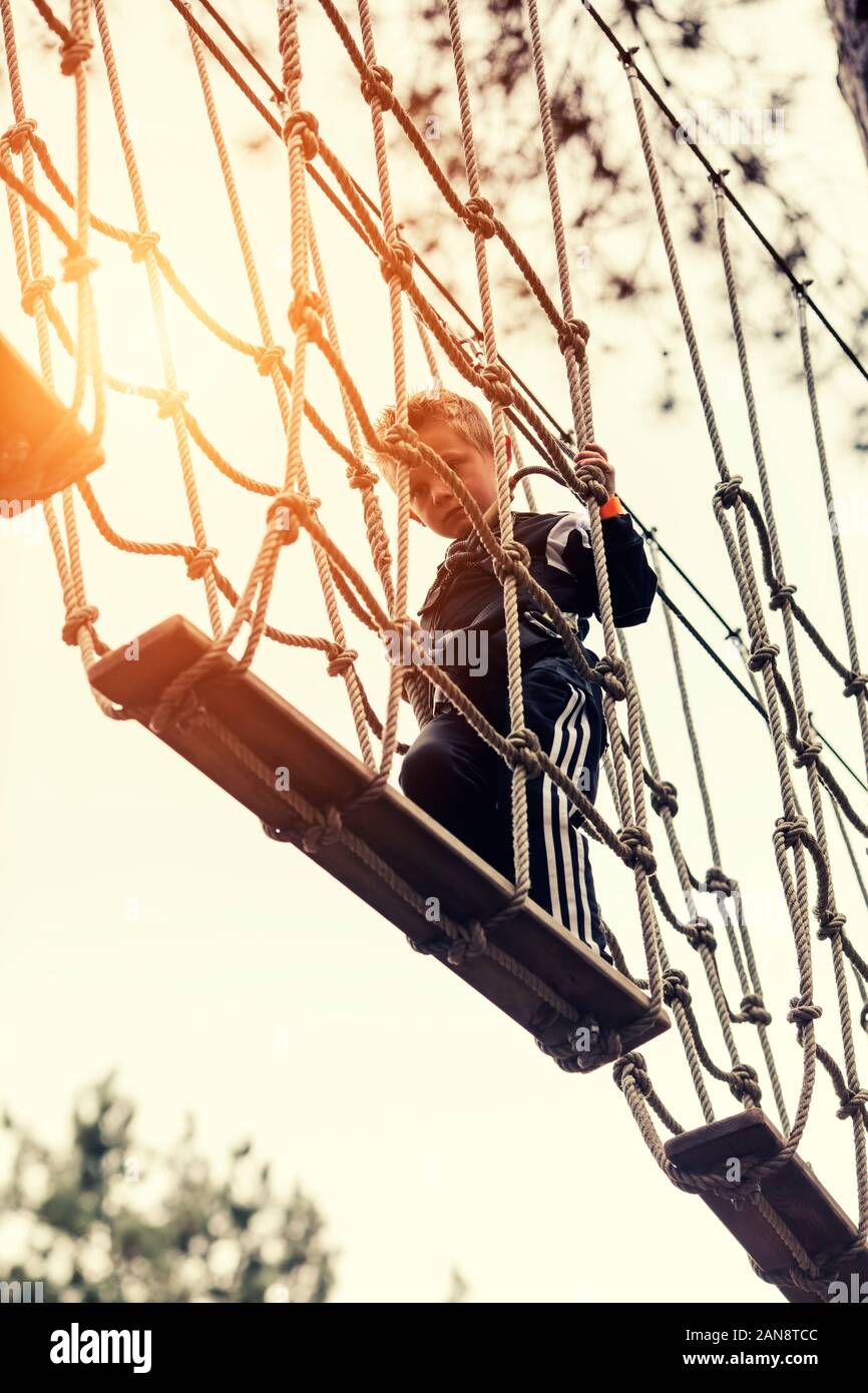 Tree top ropes course hi-res stock photography and images - Alamy