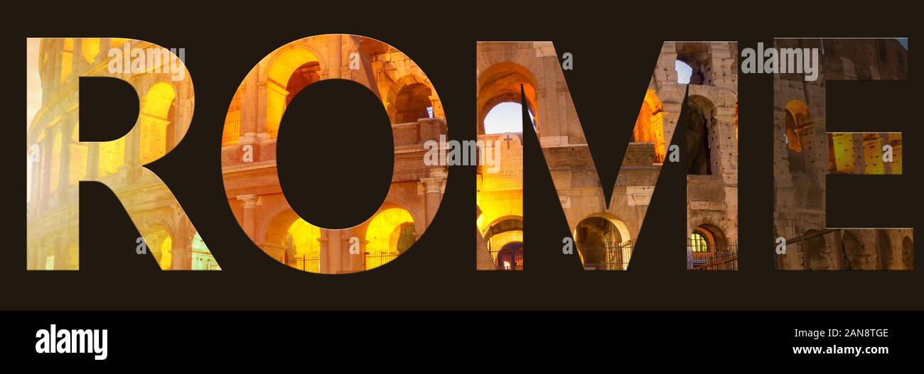 Collage with theme of Rome Italy Stock Photo - Alamy
