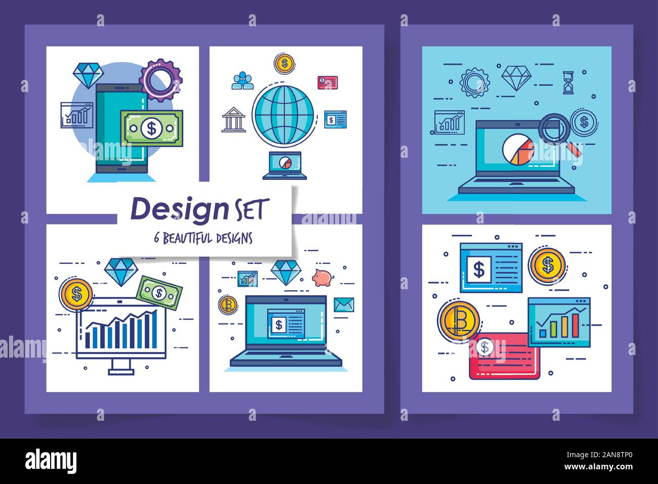 Six designs of money and financial icons Stock Vector Image & Art - Alamy
