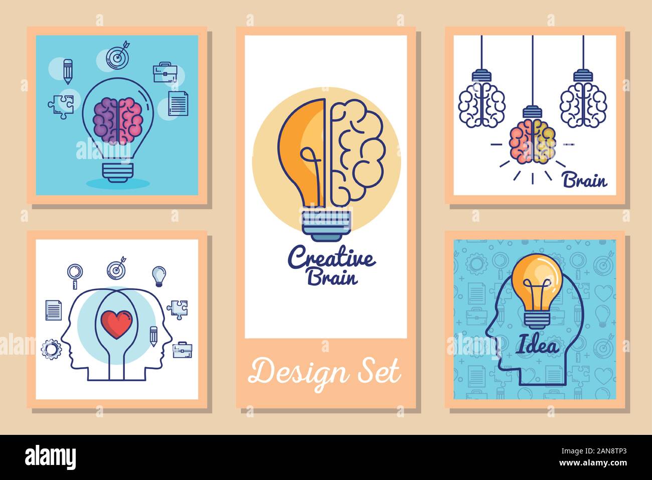 Human brains frames set vector design Stock Vector Image & Art - Alamy