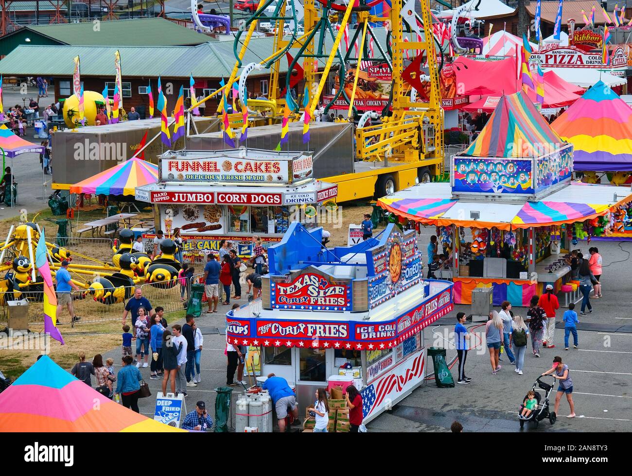 Midway carnival county fair amusement park family hi-res stock ...