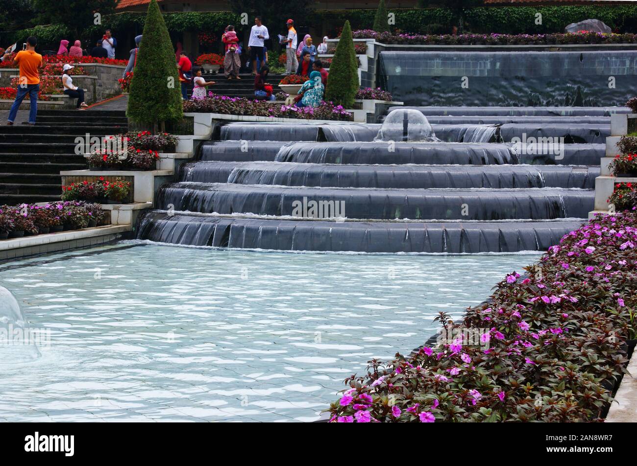 Taman Bunga Nusantara Fountain, Flower Park, Cipanas, Bogor, West Java ...