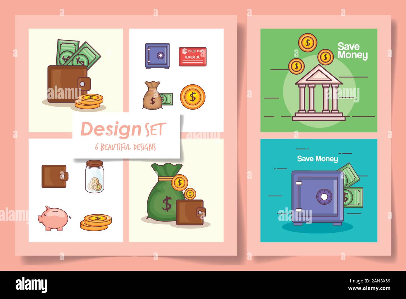 Six designs of money and financial icons Stock Vector Image & Art - Alamy