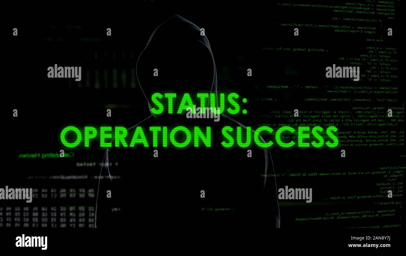 Operation success status, hacker stealing and transferring money from ...