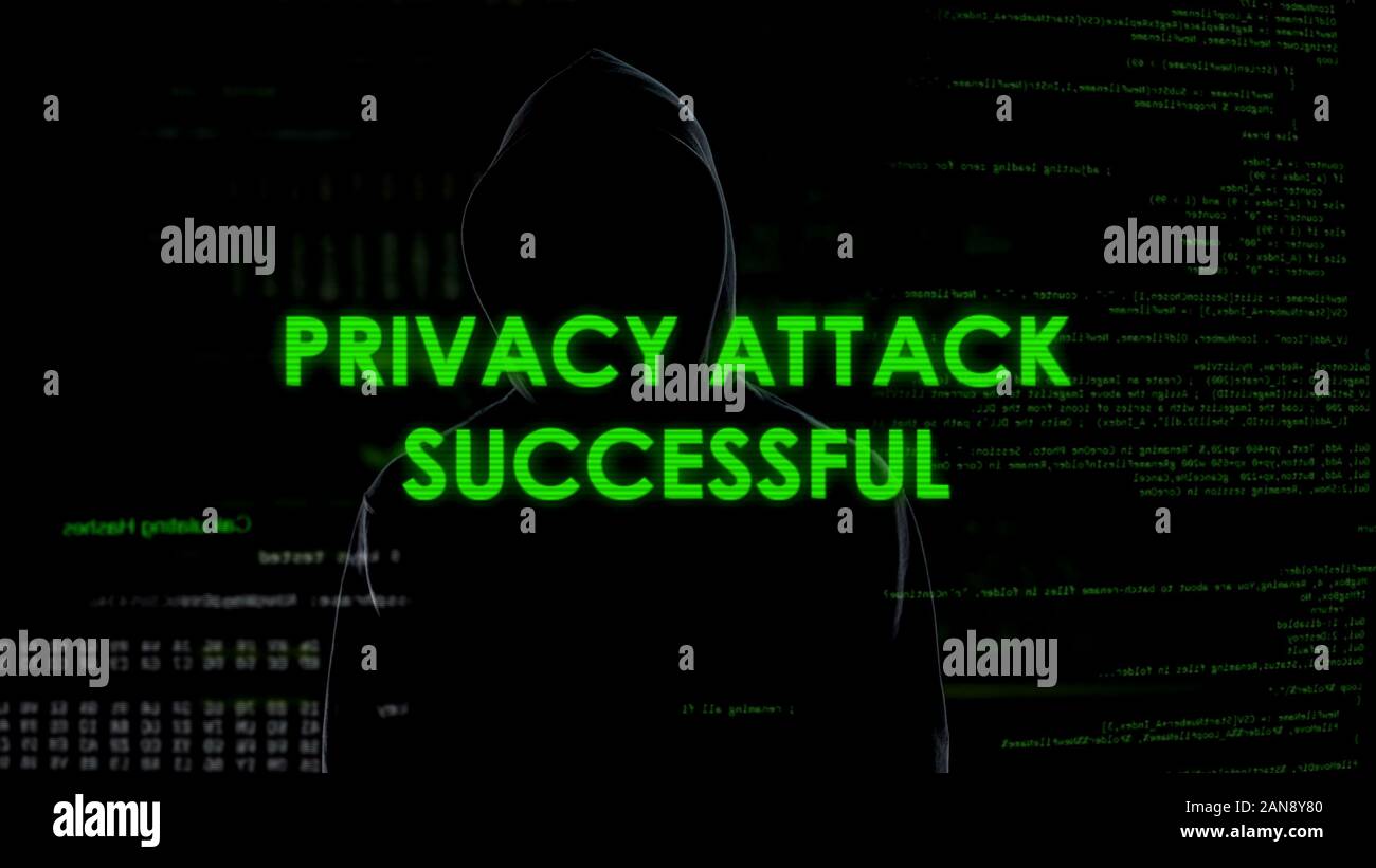Privacy attack successful, anonymous hacker stealing personal ...