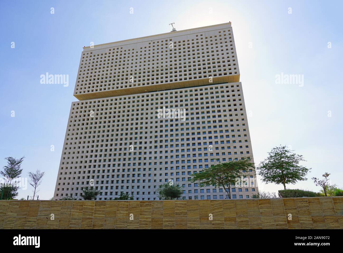 DOHA, QATAR -12 DEC 2019- View of the headquarters building of the ...