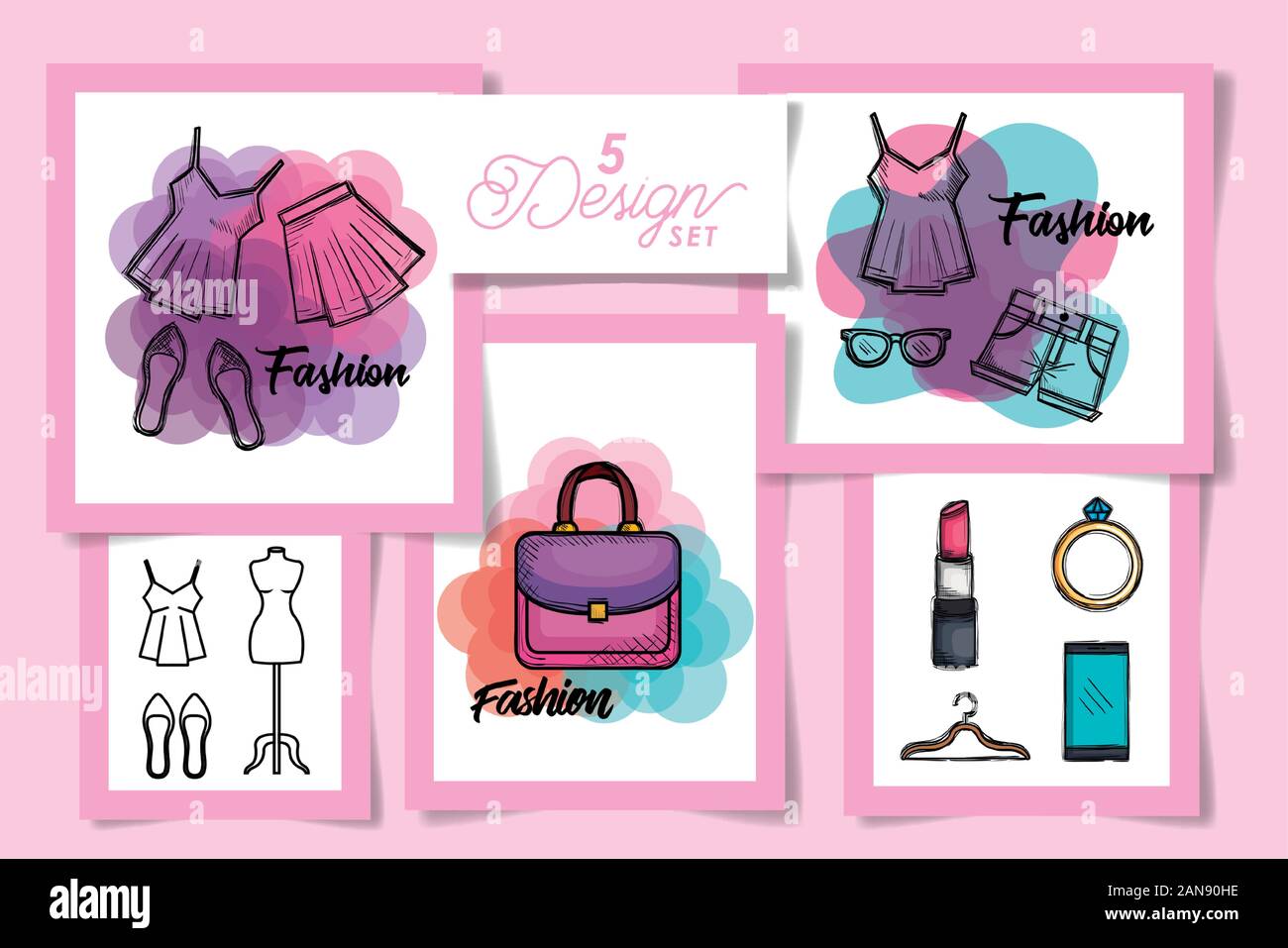 Five designs of female fashion cloth Stock Vector Image & Art - Alamy