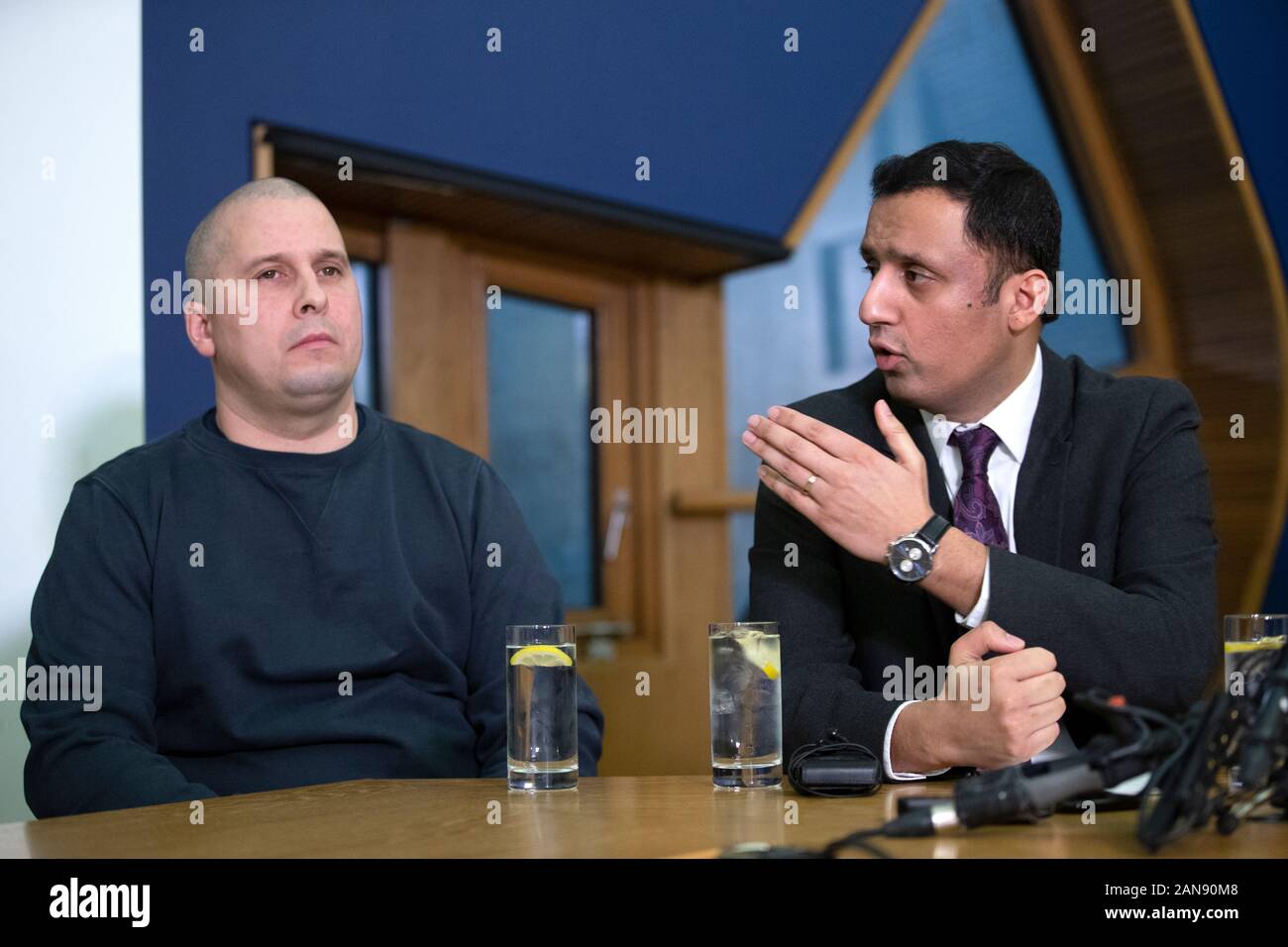Glasgow Labour MSP Anas Sarwar with Neil Main (left), the father of 10 ...
