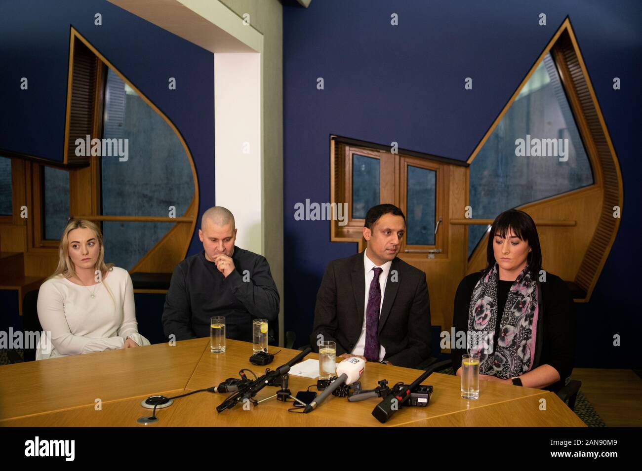 Glasgow Labour MSP Anas Sarwar with Neil Main (second left), stepmother ...